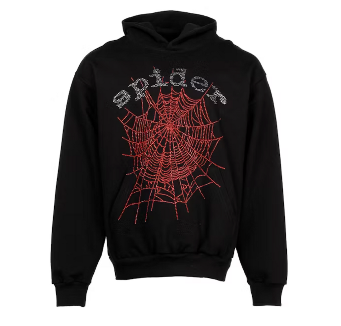 Sp5der OG Rhinestone Logo Hoodie Black – Hotbox | Buy-Sell-Trade