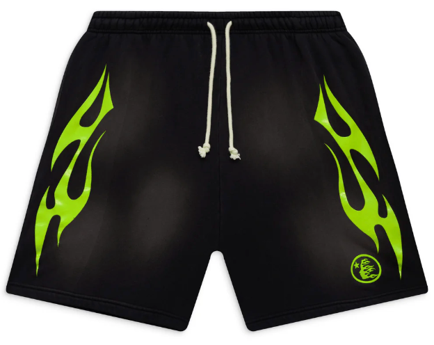 Hellstar Flame Shorts Black/Green – Hotbox | Buy-Sell-Trade